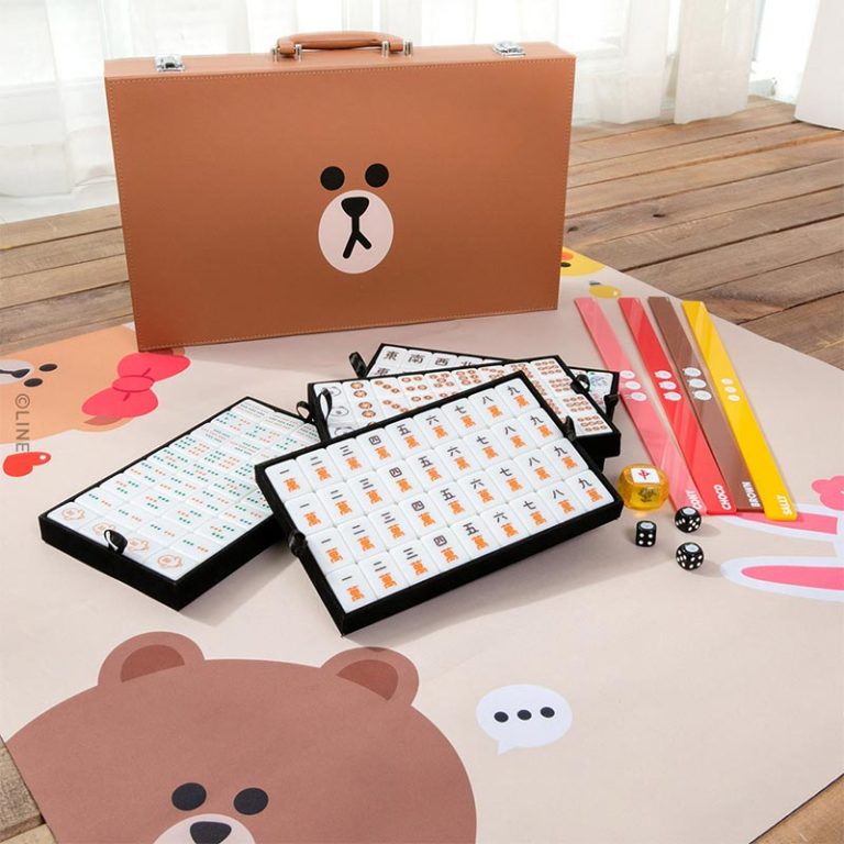 LINE FRIENDS Mahjong Set Comes With Tiles Featuring Brown, Choco, Cony ...