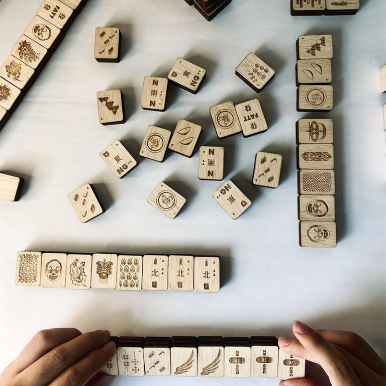 This Artist Handmakes Mahjong From Wood, Designs Include Lok Lok