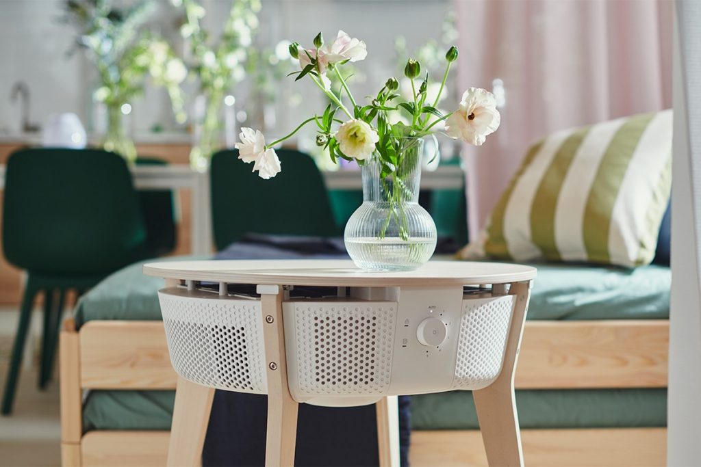 IKEA’s New Smart Air Purifier Doubles As A Bedside Table