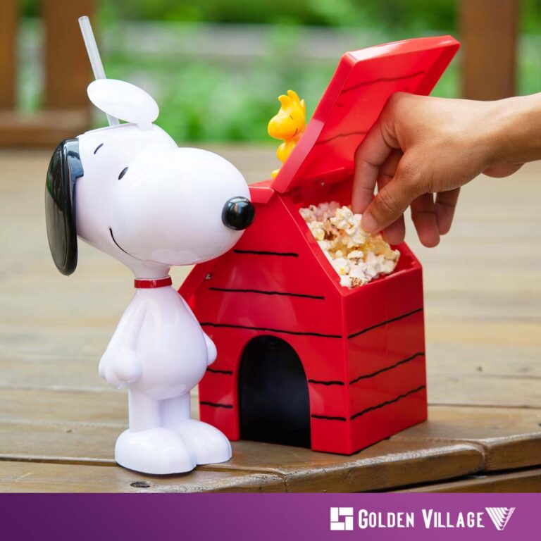 Golden Village Snoopy Combo Set Includes Tumblers & Popcorn Buckets