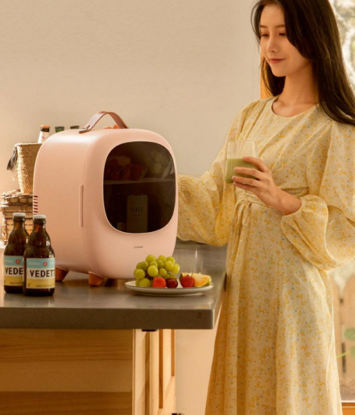This Portable Mini Fridge Doubles As A Room Cooler & Makeup Chiller