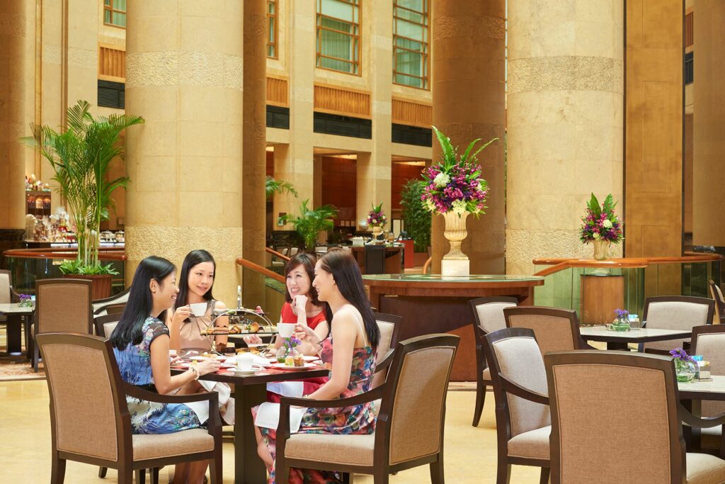 The Fullerton Hotel Purple Afternoon Tea Set Comes With Cakes & Scones