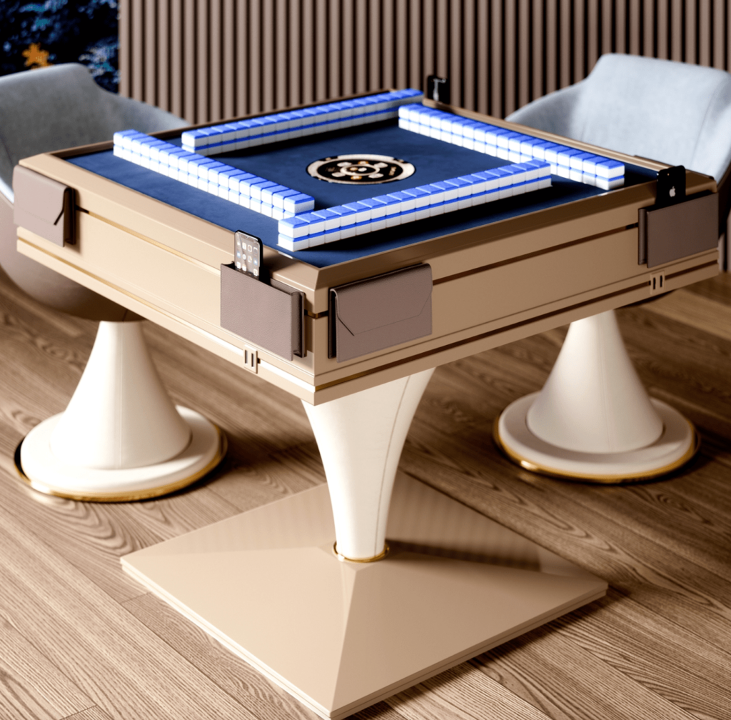 This Luxurious Mahjong Table Comes With USB Ports & Leather Pockets