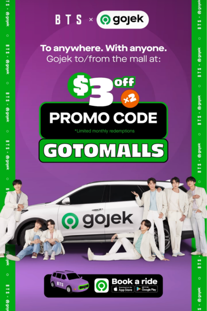 BTS x Gojek Has BTS-Themed Vehicles & $3 Off Promo Codes