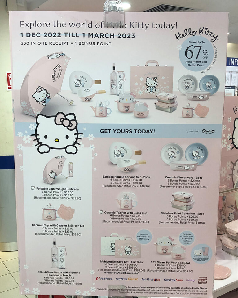 You Can Now Redeem Hello Kitty Kitchenware At FairPrice