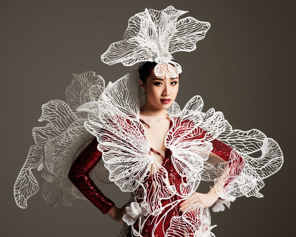 Miss Universe Singapore National Costume Is A 3-D Printed Dress