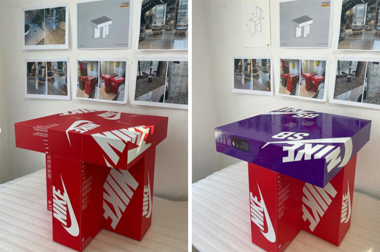 There Are Now Sofa & Tables Made Out Of Nike Shoe Boxes