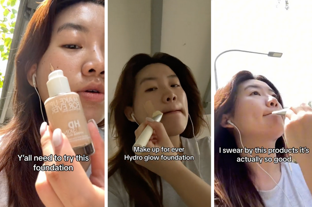 Singaporean Girl Does Full Face Makeup While Riding A Bicycle